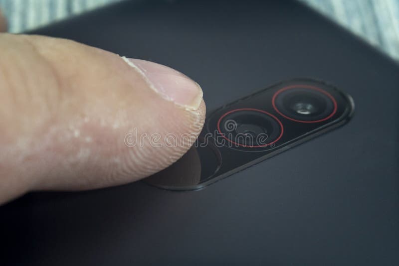 Closeup of a Fingerprint Reader on a Mobile Phone Stock Image - Image ...