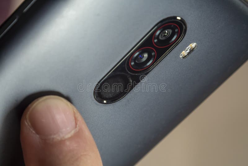 Closeup of a Fingerprint Reader on a Mobile Phone Stock Photo - Image ...
