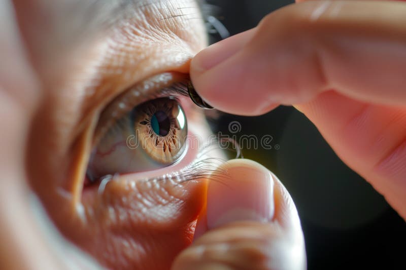 Closeup Fingers Placing Lens Eye Stock Photos - Free & Royalty-Free ...