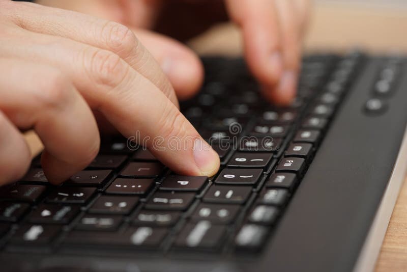 Closeup of Fingers Typing on Computer Keyboard Stock Image - Image of ...