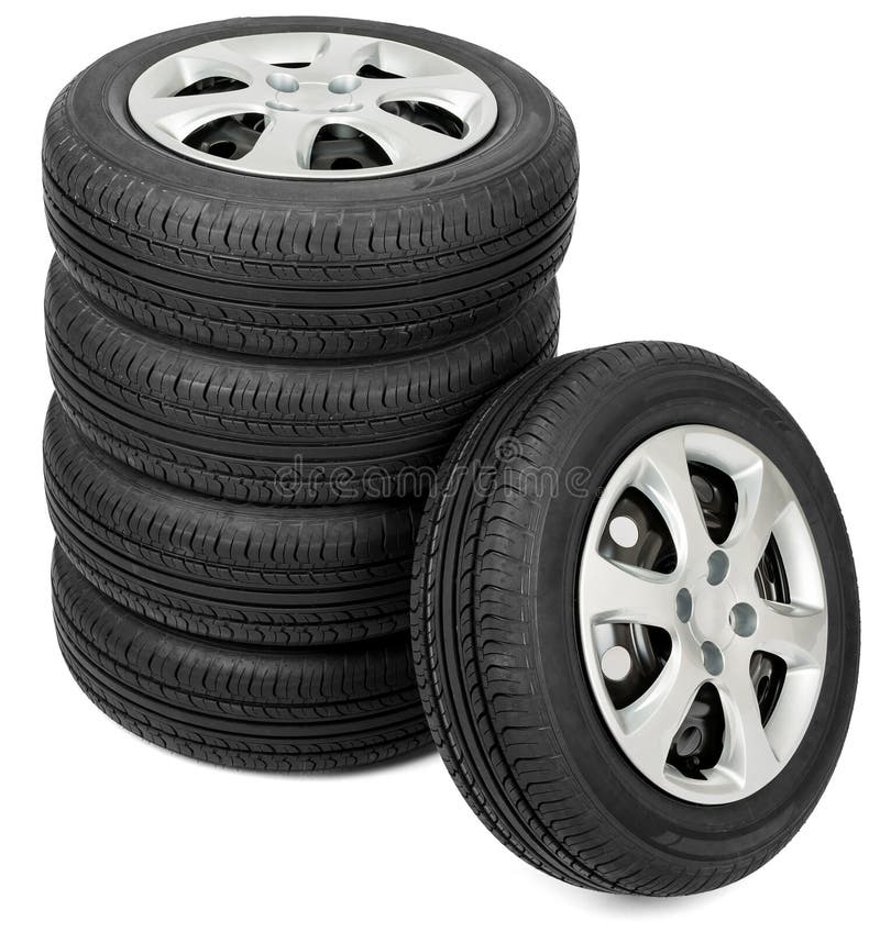 Closeup of Five Tires. Top View Stock Image - Image of icon, disk: 70434657