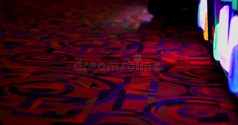 Closeup of Flashing Neon Lights on the Floor with a Funky Pattern ...