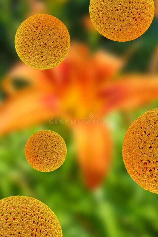 Flower Pollen Particles 3D Illustration Stock Photo - Image of yellow ...