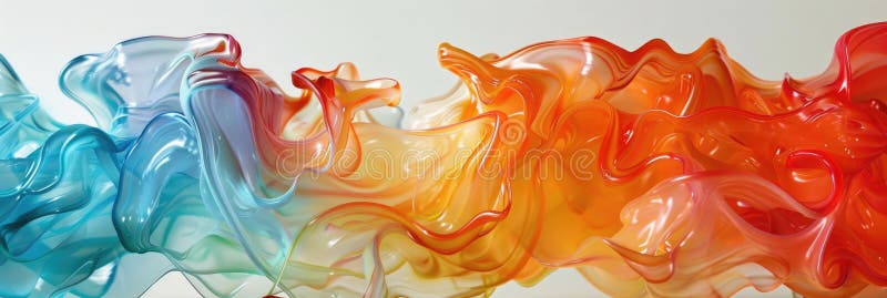 A Closeup of Fluid Glass Sculptures on a White Surface Stock Photo ...