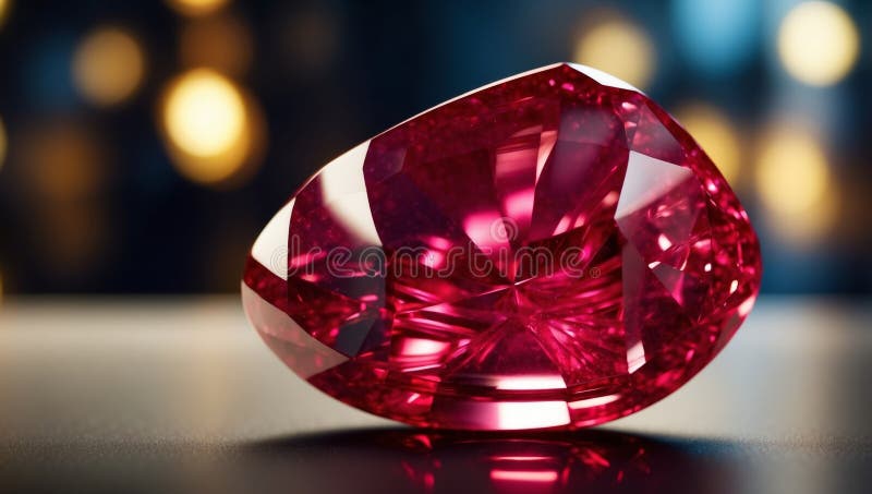 CloseUp Focus on a Polished Ruby a Radiant Symbol of Luxury and ...