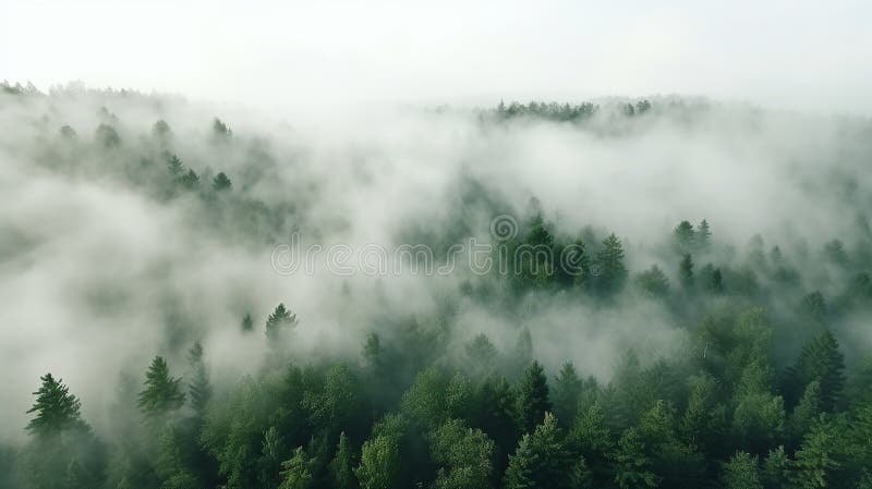 Closeup of Fog in the Forest. Top View Stock Illustration ...