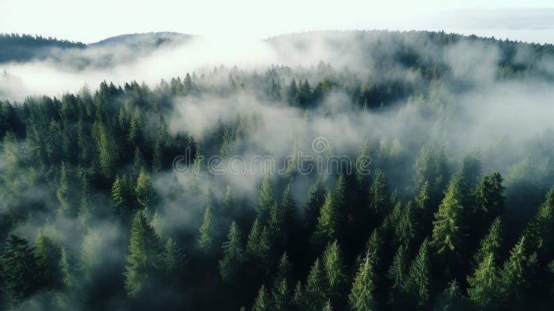 Closeup of Fog in the Forest. Top View Stock Illustration ...