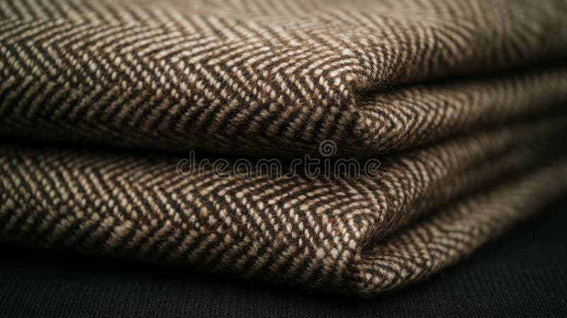 Closeup of Folded Brown Patterned Textile Fabric Stock Image - Image of ...