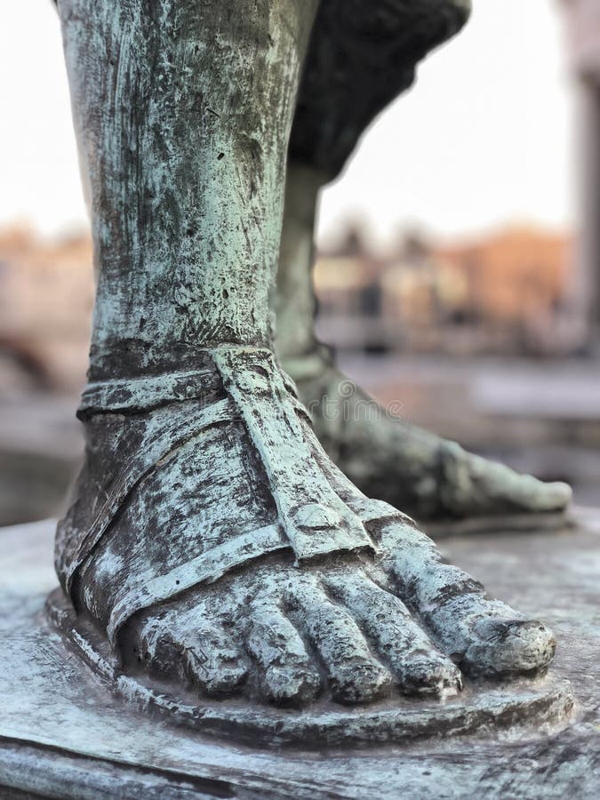 Closeup foot of a statue stock image. Image of detail - 150645185