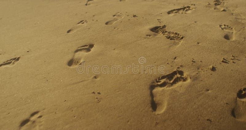 Closeup of Footprints in the Sand Stock Footage - Video of vacation ...