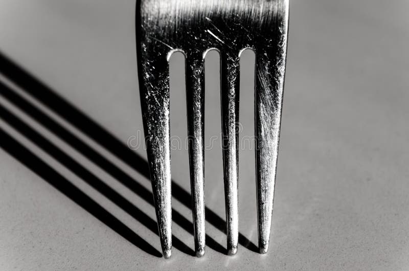 Close-up of a Fork with Hard Shadow Stock Photo - Image of table, tool ...