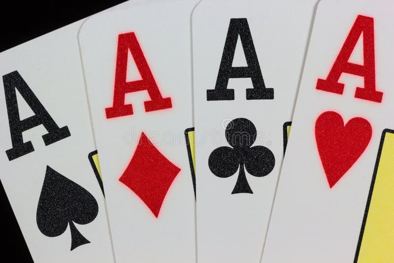 Closeup of four ace cards stock photo. Image of game - 262108308