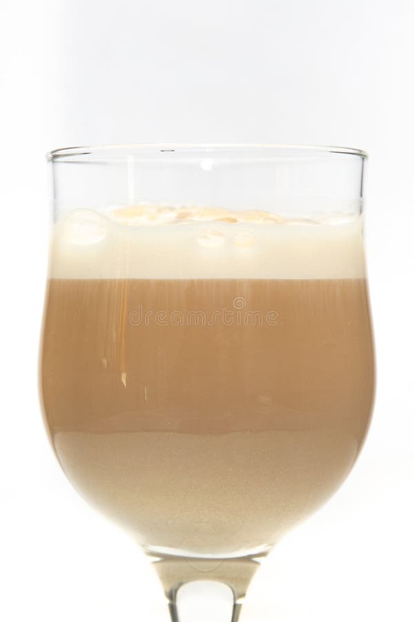 Closeup of a Frappe Coffee Under the Lights Against a White Background ...