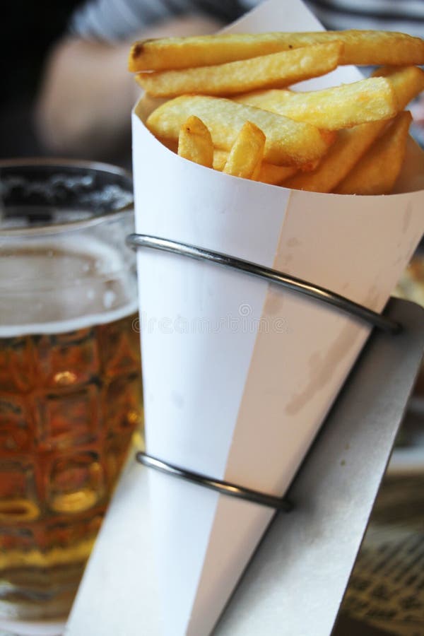 Closeup of French Fries in a Cone Stock Image - Image of appetizer ...