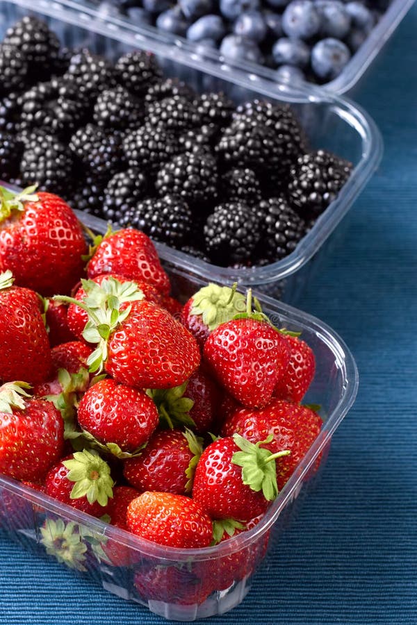Closeup of Fresh Berries, Blackberries, Strawberries and Blueberries ...