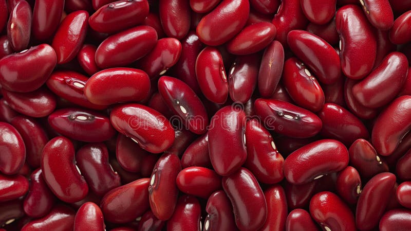 Fresh Glossy Red Beans Background. AI Generated. Stock Illustration ...