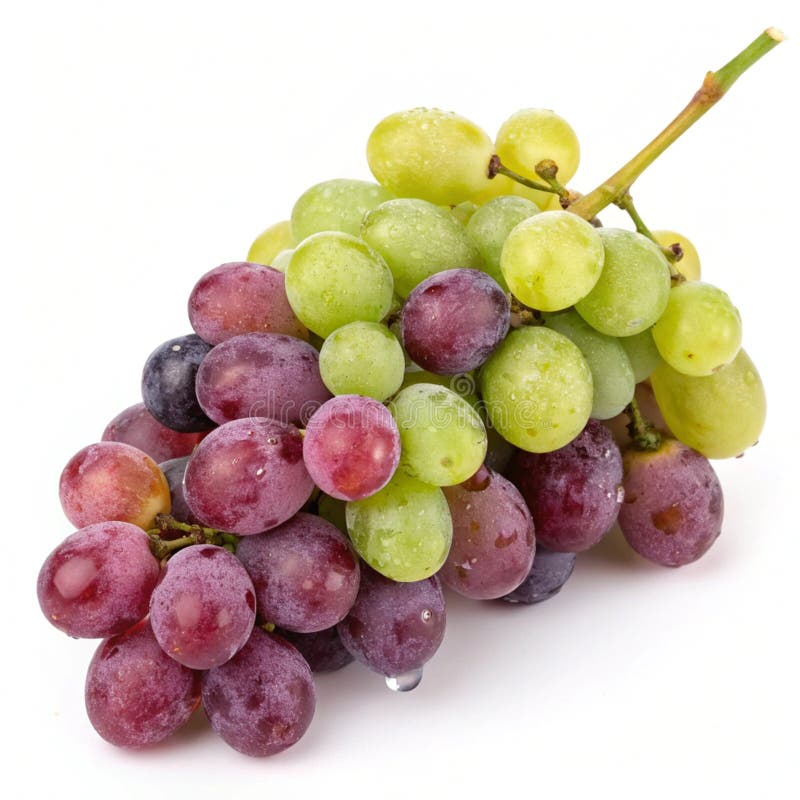 Closeup of a Fresh Grape Bunch Isolated on White Background Stock ...