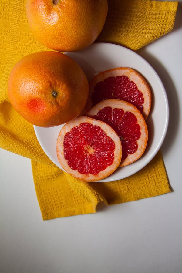 Closeup of Fresh Grapefruits Stock Image - Image of cutting ...