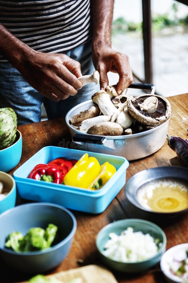 Closeup of Fresh Organic Vegetable Preparing To Cook Stock Photo ...