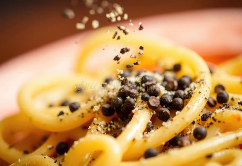 A Closeup of Freshly Ground Black Pepper Sprinkled Over a Plate of ...