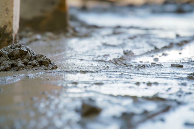 Closeup of Freshly Poured Concrete Curing Stock Photo - Image of ...
