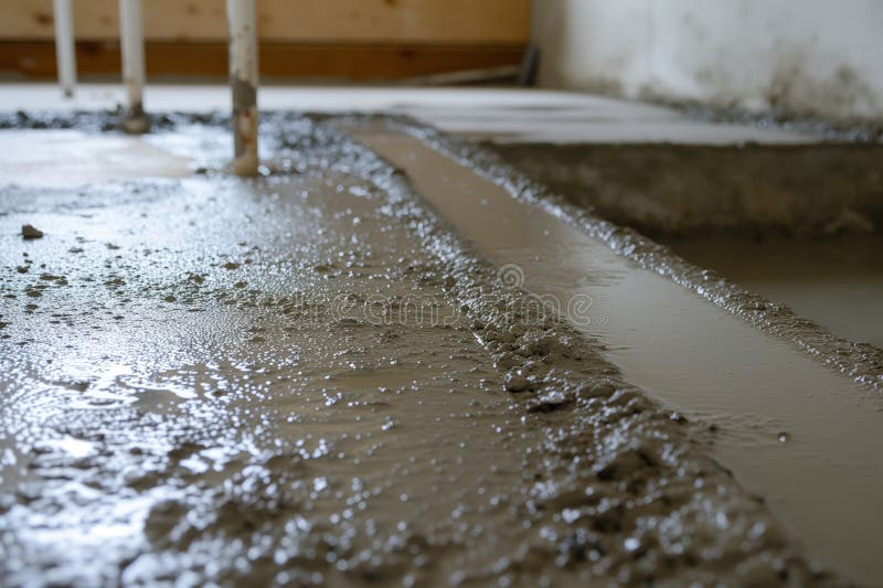 Closeup of Freshly Poured Concrete Curing Stock Illustration ...