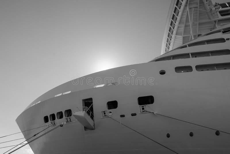 Closeup of the Front of a Big Cruise Ship Stock Photo - Image of ...