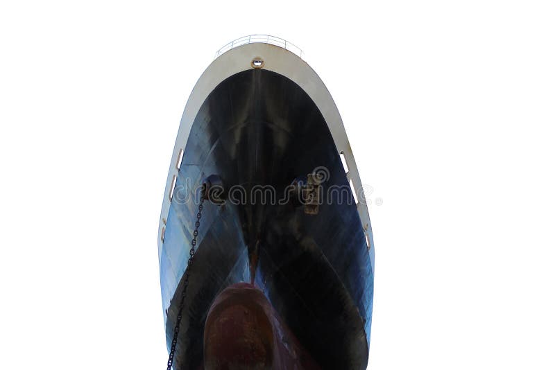 Closeup Front Ship with Scaffolding at Forward. Stock Image - Image of ...