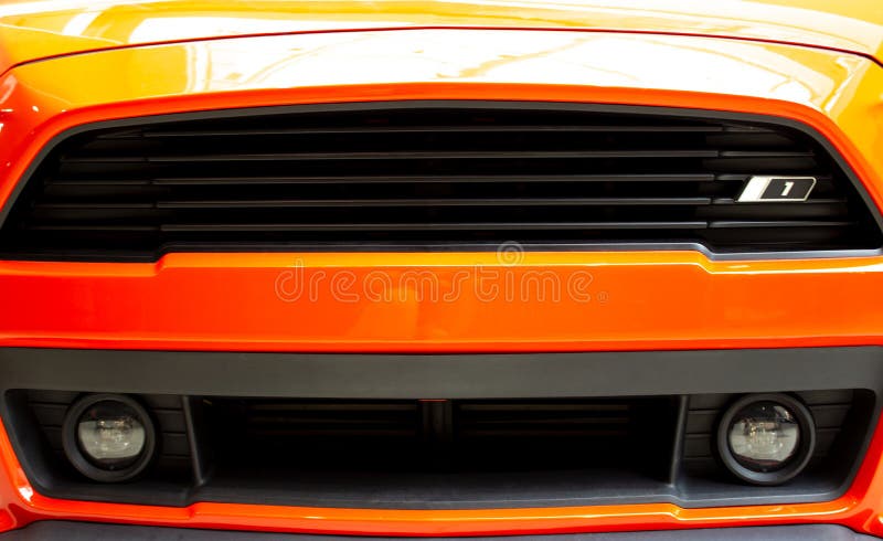 Closeup of the Front of an Orange Car Stock Photo - Image of drive ...