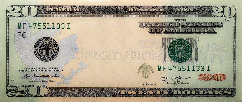 Twenty Dollar Bill Front And Back