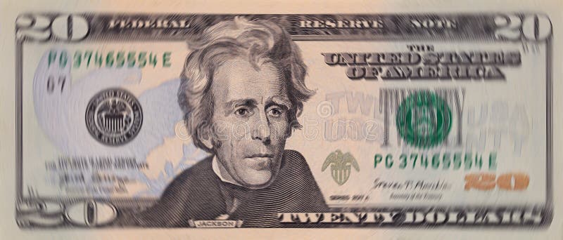 Closeup of Front Side of 20 Dollar Banknote Stock Photo - Image of ...