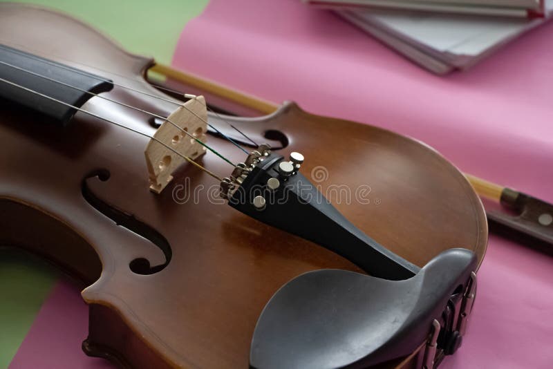 Front Side of Violin,show Detail of Acoustic Instrument Stock Photo ...