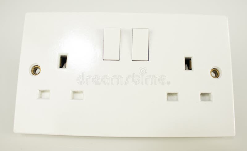 Closeup Front View of a Double Plug Socket Stock Photo - Image of front ...