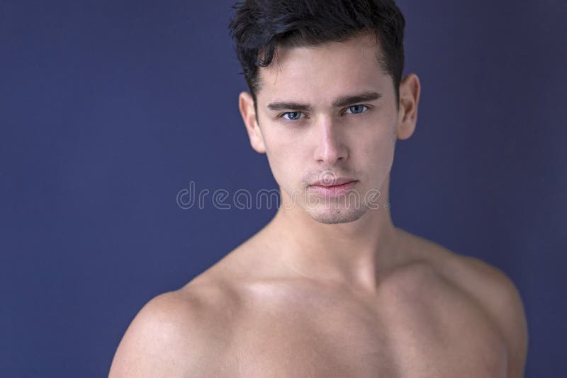 Closeup Portrait of Young Handsome Man on Grey Background. Stock Photo ... Closeup Portrait of Young Handsome Man on Grey Background. Stock Photo ...