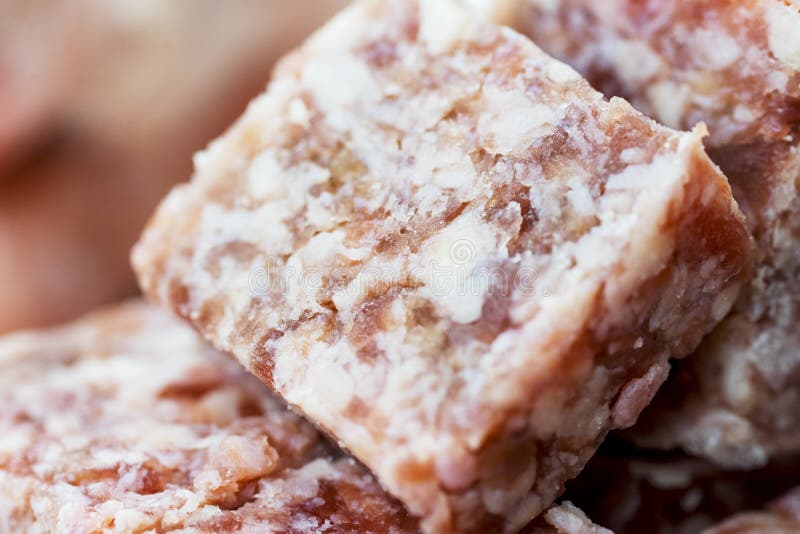 Closeup of Frozen Beef Cube Steak Texture Stock Photo - Image of ...