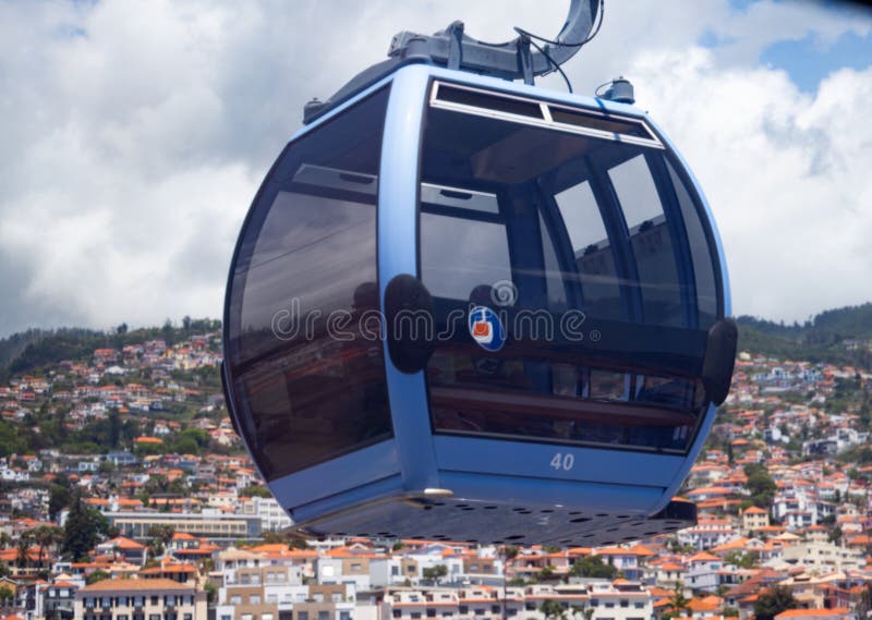 Cableway in Funchal in Madeira Stock Photo - Image of cableway, house ...