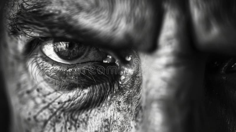 A Closeup of Furrowed Brows Revealing the Inner Turmoil of an Anxious ...