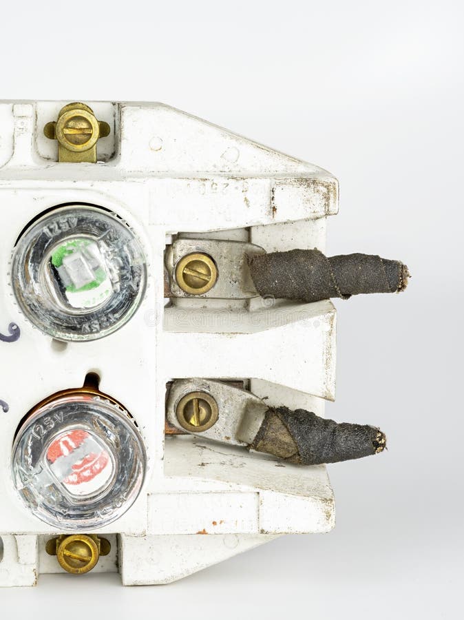 Closeup of a Fuse Box with Fuses Inserted Stock Image - Image of ...