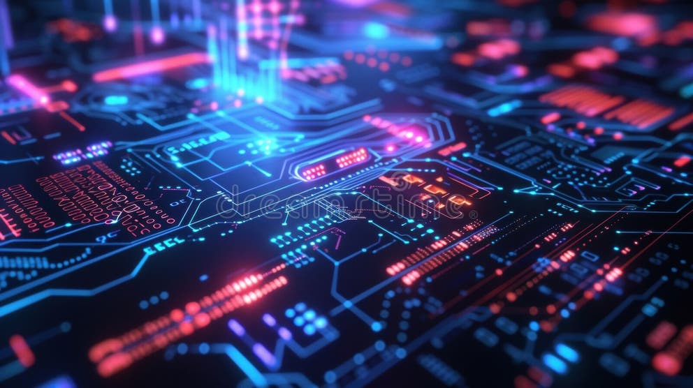 A Closeup of a Futuristiclooking Computer Screen Displaying Complex Algorithms and Data ...