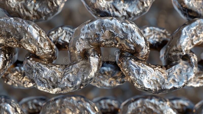 A Closeup of a Galvanized Steel Chain Revealing Its Rough Pitted ...
