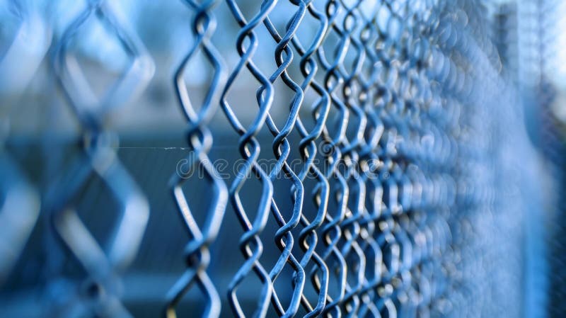 A Closeup of a Galvanized Steel Mesh Fence Highlighting Its Linear ...