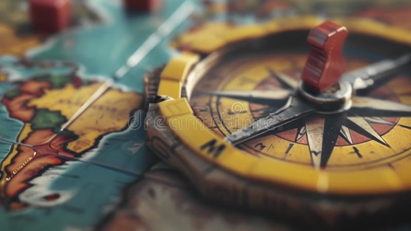 A Closeup of a Game Piece Shaped Like a Compass Emphasizing the ...