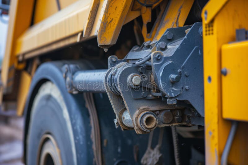 Closeup of a Garbage Trucks Compactor Mechanism from the Side Stock ...