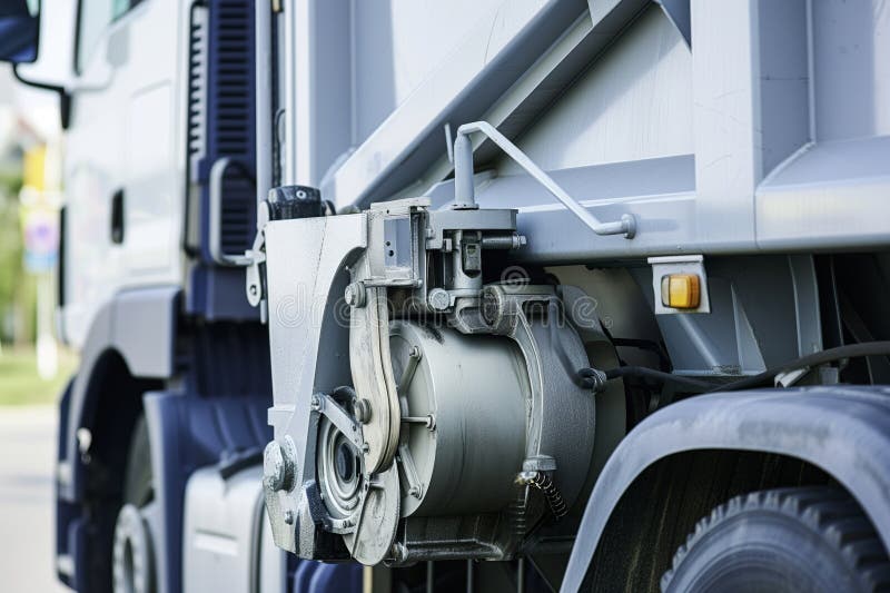 Closeup of a Garbage Trucks Compactor Mechanism from the Side Stock ...