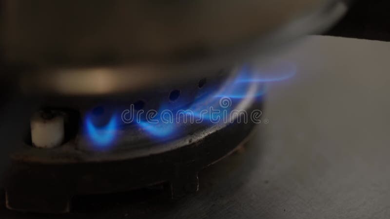 Gas in Kitchen. Blue Gas Combustion. Kitchen Details. Heating in Russia ...