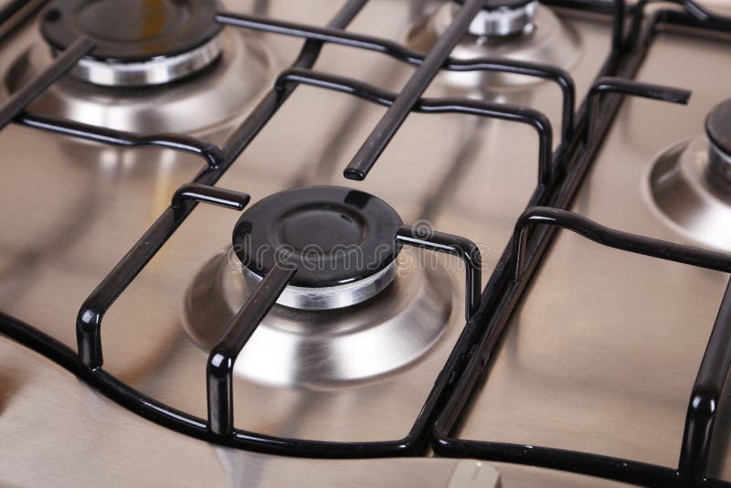 Closeup Gas Stove, Close Up Stock Image - Image of kitchen, natural ...