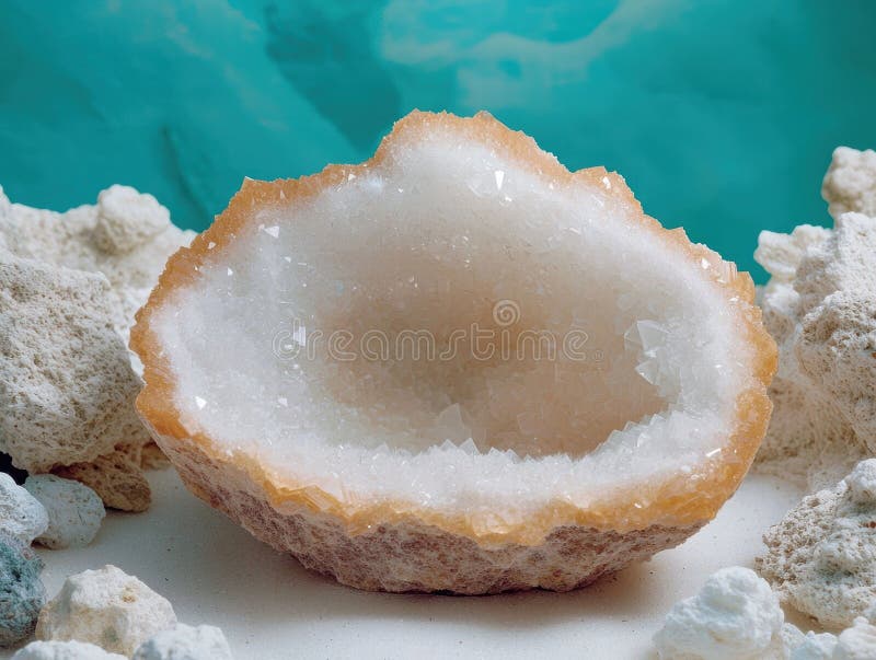 Closeup of a Geode Crystal Formation Stock Illustration - Illustration ...