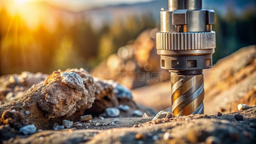 Closeup Geological Core Sampling Examining the Earths Secrets with a ...