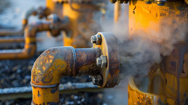 A Closeup of a Geothermal Generator with Heat Radiating from Its Core ...
