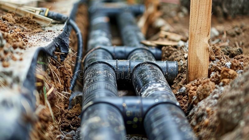 A Closeup of a Geothermal Heating and Cooling System Being Installed ...